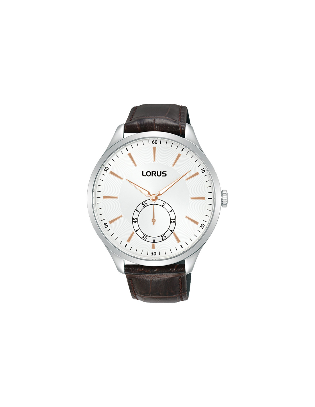 Lorus Quartz Brown Genuine Leather Band Men's Watch White Dial