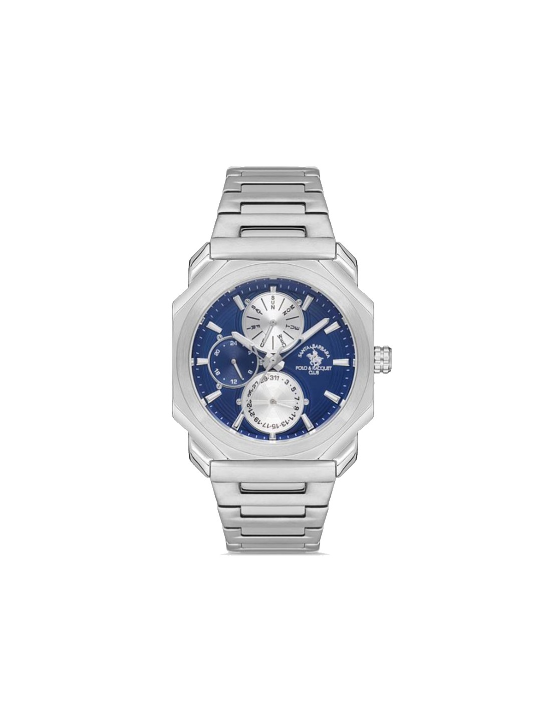 Santa Barbara Polo Unique Steel Band Chronograph Blue Dial Men's Watch